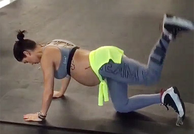 Gravidíssima, Bella Falconi mostra parte de seu treino - OFuxico