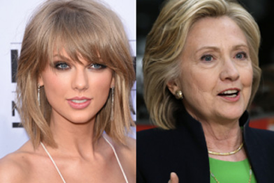 Taylor Swift ajuda Hillary Clinton a chegar à presidência - OFuxico