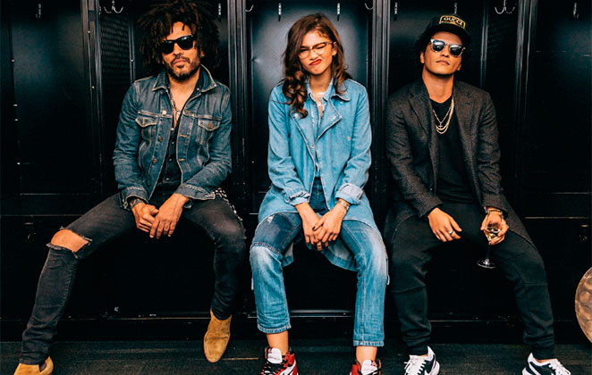 Bruno Mars brinca sobre banda com Zendaya e Lenny Kravitz - OFuxico