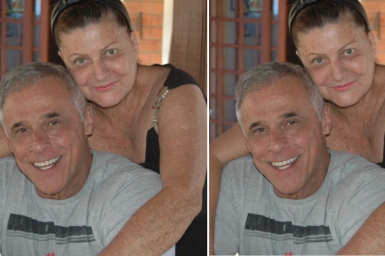 Oscar Magrini posa com Matilde Mastrangi: ‘31 anos de casados’