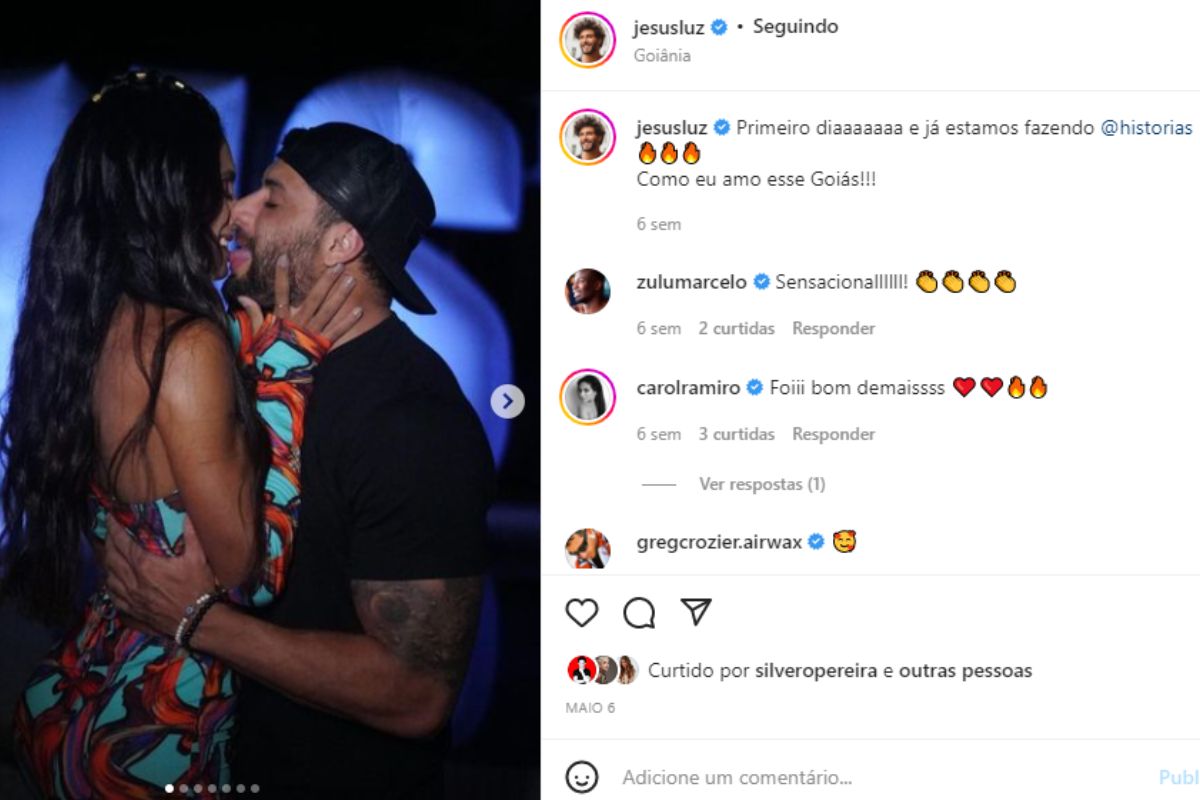 Jesus Luz e Carol Ramiro mantêm fotos românticas após separação