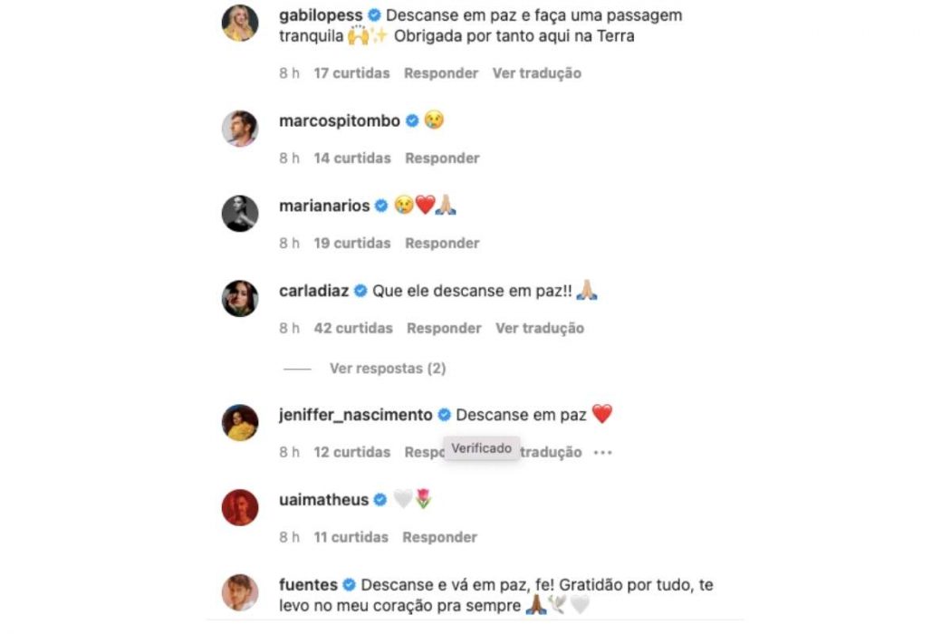 Famosos lamentam a morte de Felipe Carauta - OFuxico