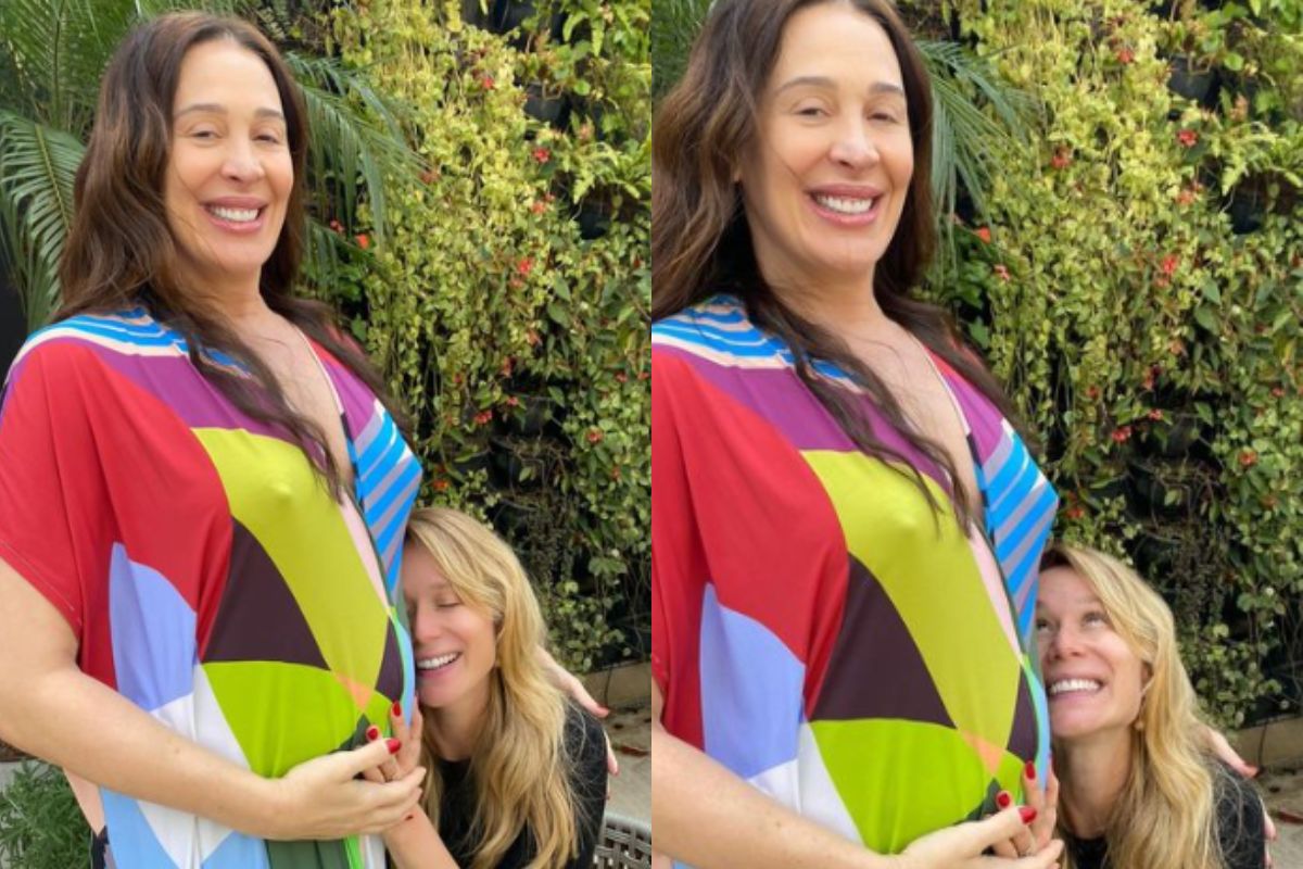 Mariana Ximenes agarra barriguinha de Claudia Raia e ganha declaração