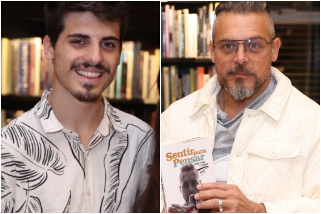 Filho gato de Luigi Baricelli faz aparição rara em lançamento de livro