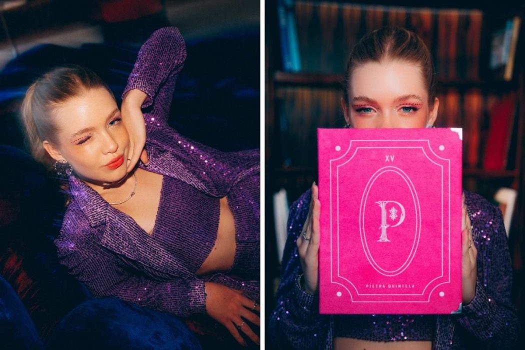 Pietra Quintela mostra detalhes de convite para sua festa de 15 anos