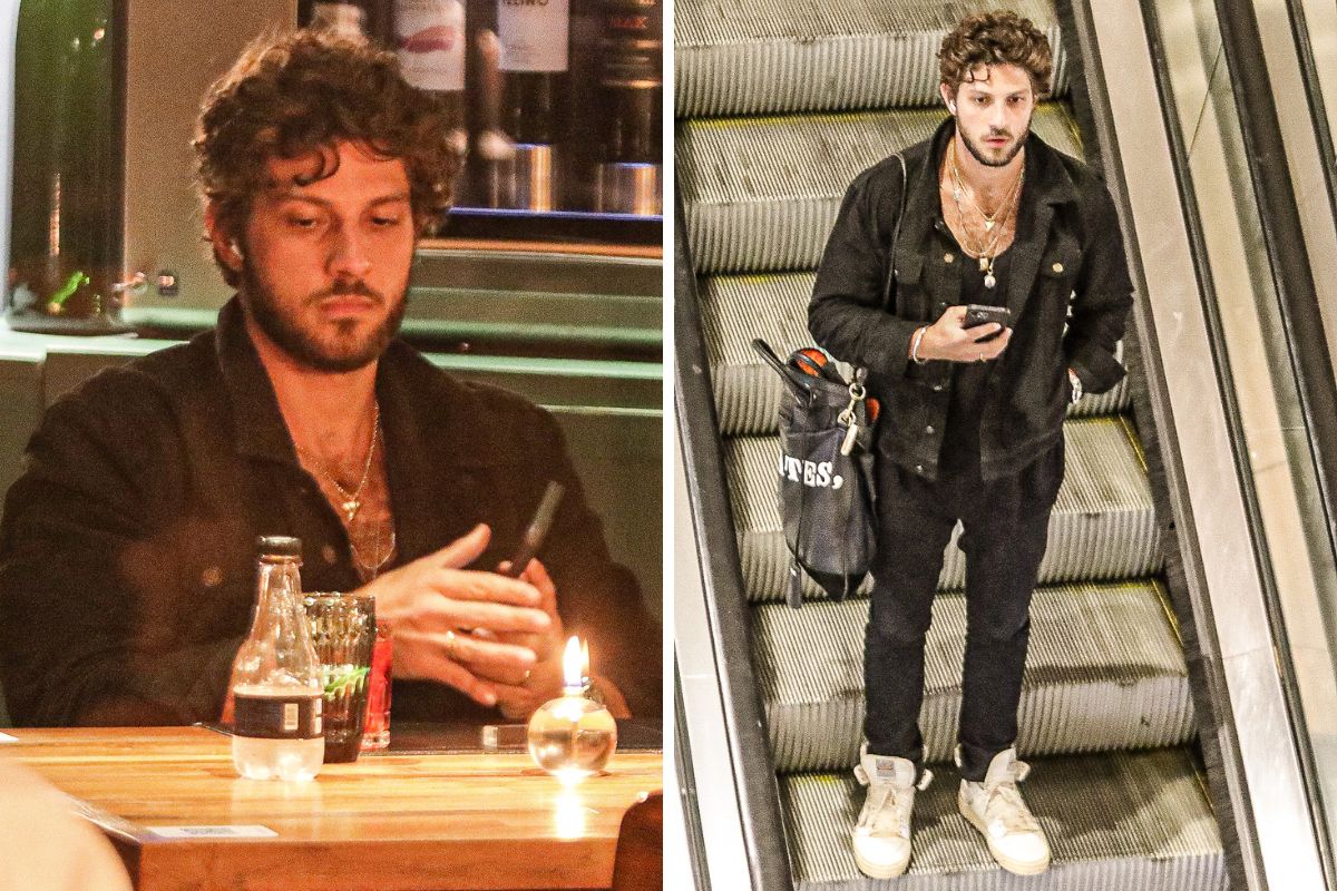 Estiloso, Chay Suede tem jantar solitário em shopping no Rio de Janeiro