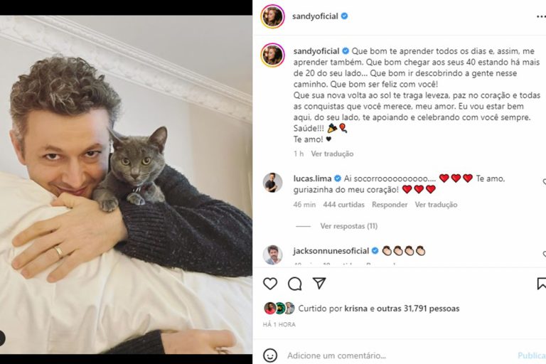 Sandy se declara para o marido Lucas Lima em aniversário