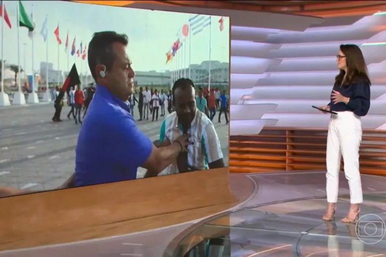 Eric Faria explica empurrão durante entrada ao vivo: 'Tomei um susto'