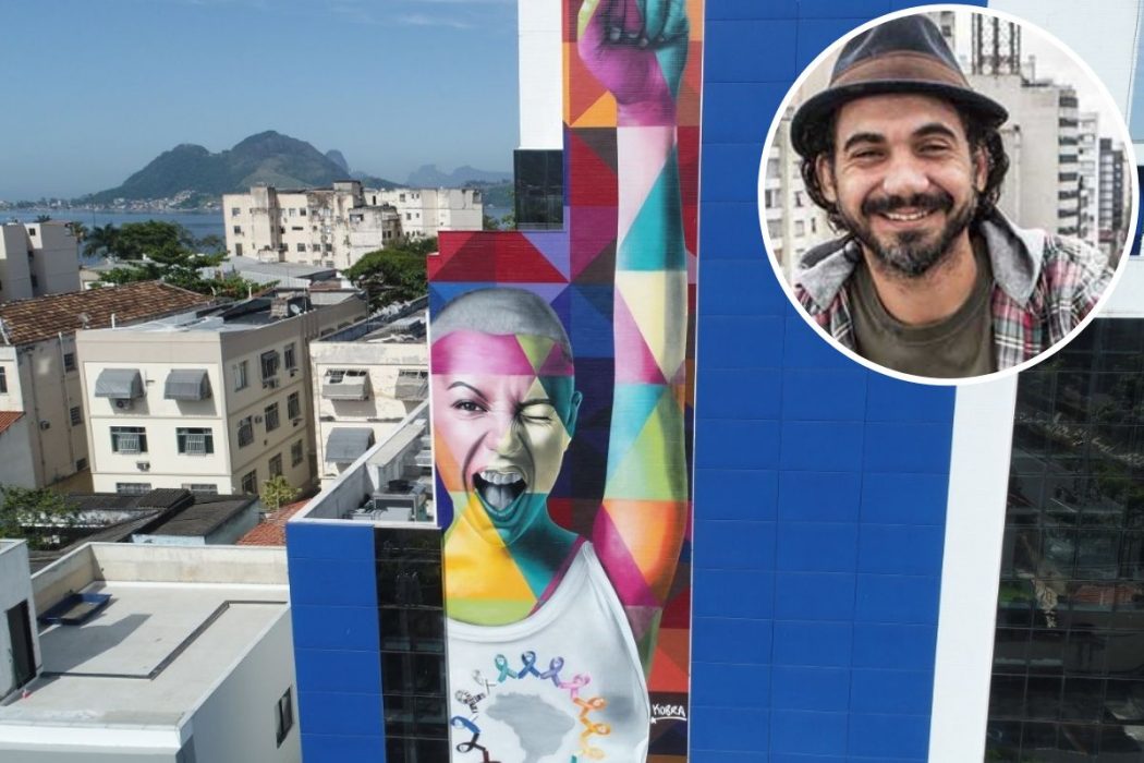 Eduardo Kobra chama atenção com mural que traz Vitória contra câncer