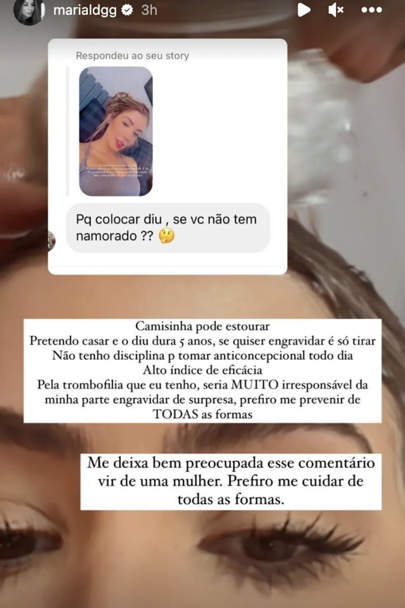 Maria Lina coloca DIU e fala em casamento