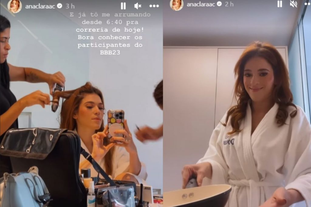 Ana Clara acorda cedo para o Big Day: 'Me arrumando desde às 6h40'