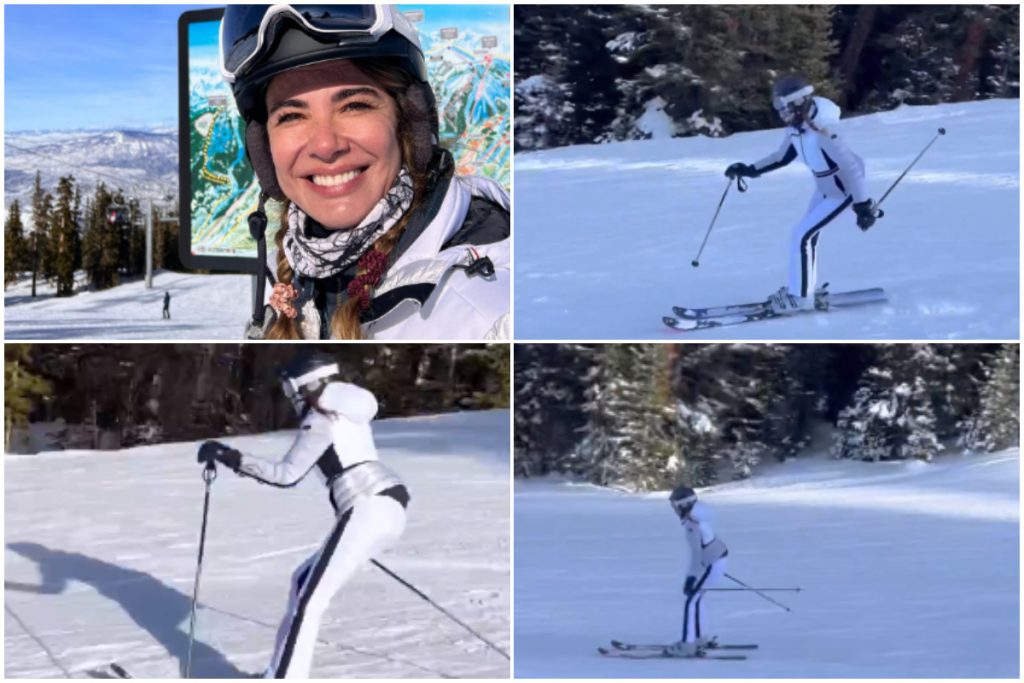 Luciana Gimenez mostra habilidade no ski após grave acidente. Vídeo!