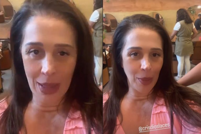 Na reta final da gravidez, Claudia Raia surge linda em dia de salão