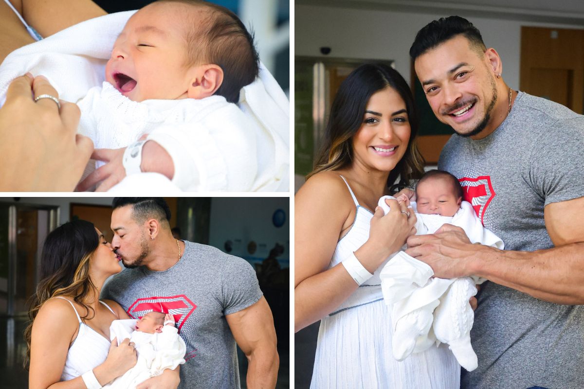 Felipe Franco e Inaê Barros deixam maternidade com o filho - OFuxico