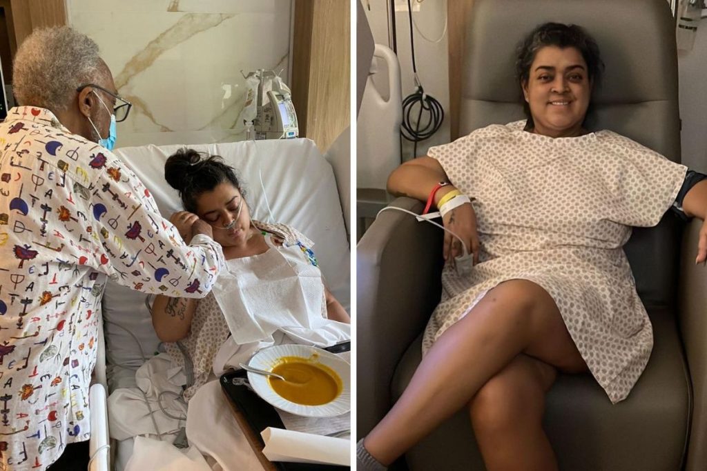 Preta Gil recebe carinho de Gilberto Gil durante tratamento contra o câncer