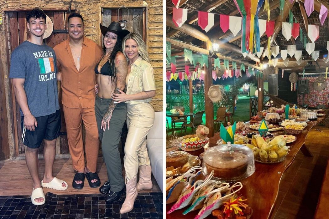Carla Perez e Xanddy curtem festa junina em família após polêmica