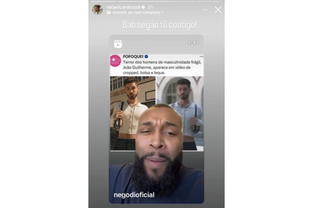 Em polêmica, Nego Di fala de romance entre Rafael Cardoso e Igor Rickli