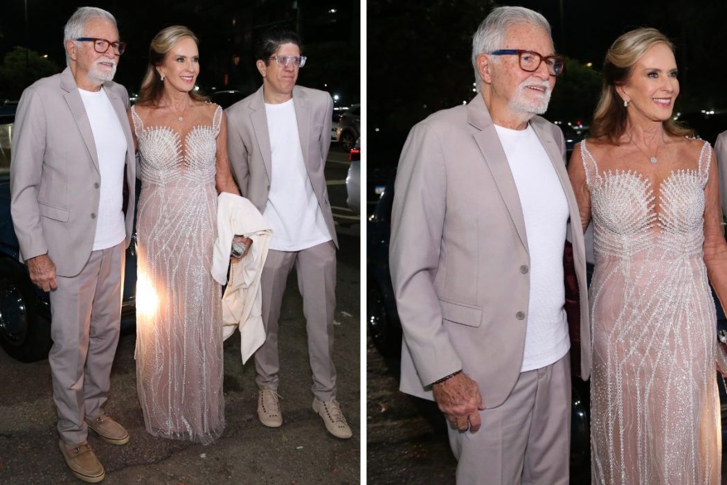 Helô Pinheiro ousa na transparência em sua festa de 80 anos