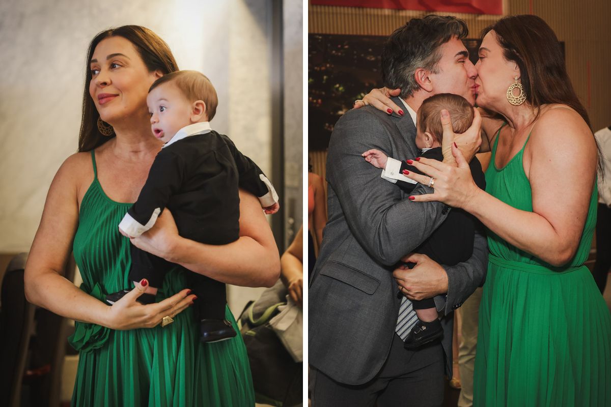 Luca, filho de Claudia Raia e Jarbas, rouba a cena em surpresa para o pai