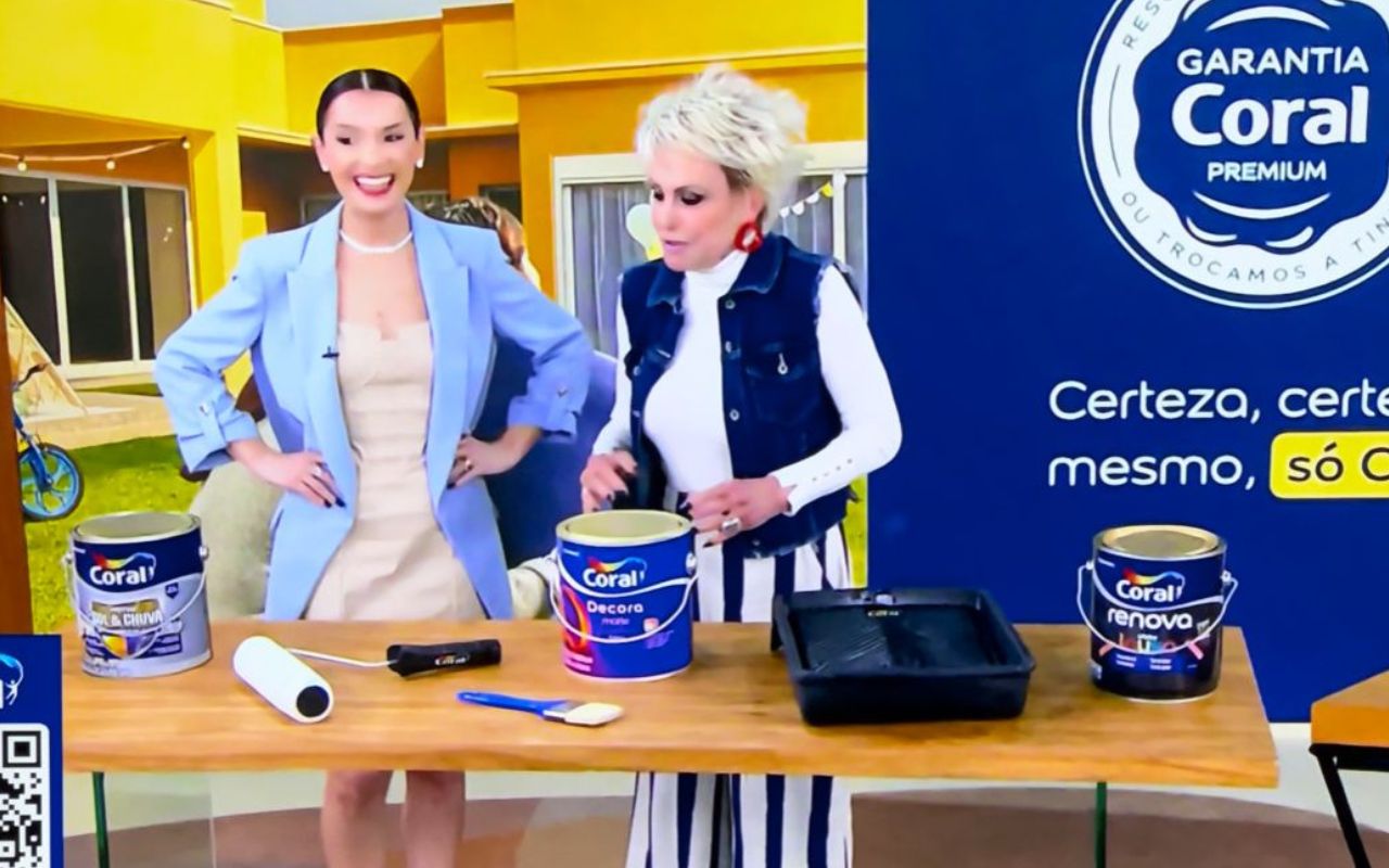 Ana Maria Braga morde rolo de tinta no 'Mais Você' - OFuxico