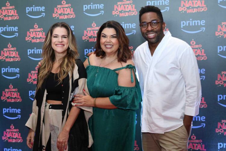 Lázaro, Ingrid e Karla surgem em pré-estreia de filme de Natal - OFuxico
