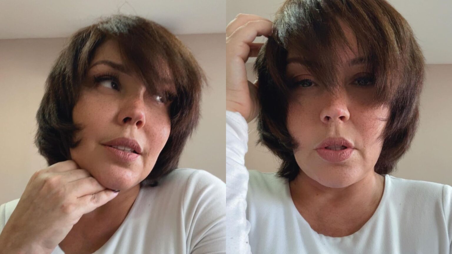 Simony mostra evolução do comprimento do cabelo após câncer- OFuxico