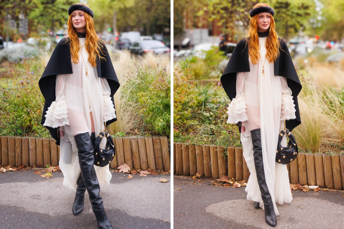 Marina Ruy Barbosa usa look transparente na Paris Fashion Week