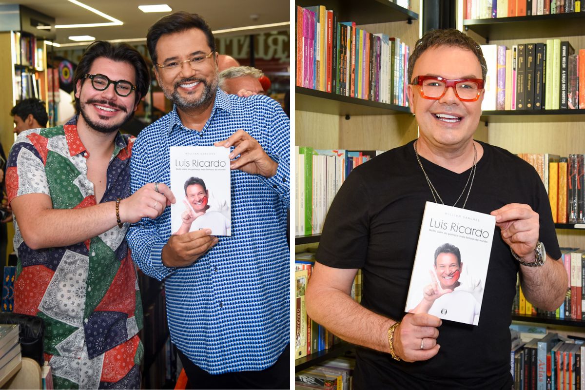 Luis Ricardo recebe a família e famosos em lançamento de livro - OFuxico