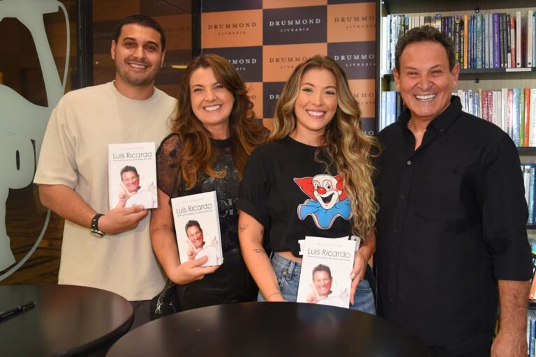 Luis Ricardo recebe a família e famosos em lançamento de livro - OFuxico