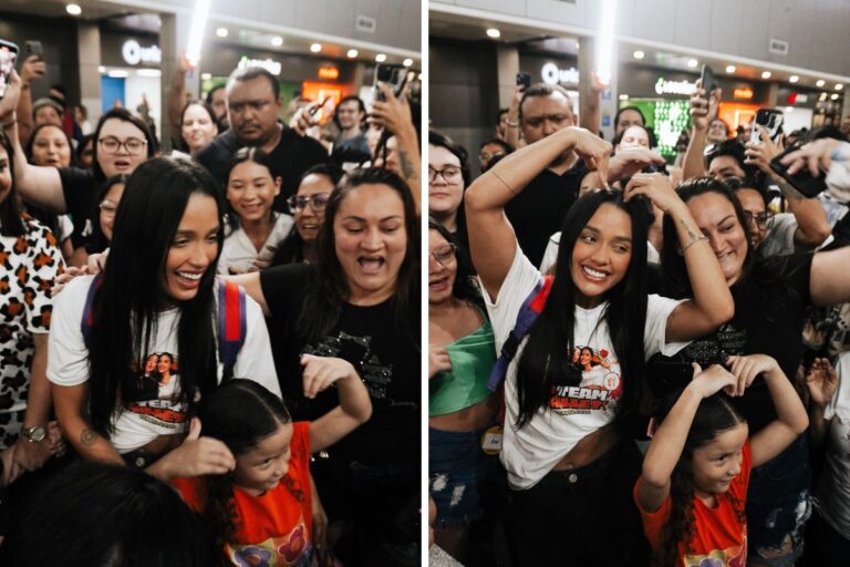 Eva Pacheco é recebida por multidão no aeroporto de Fortaleza - OFuxico