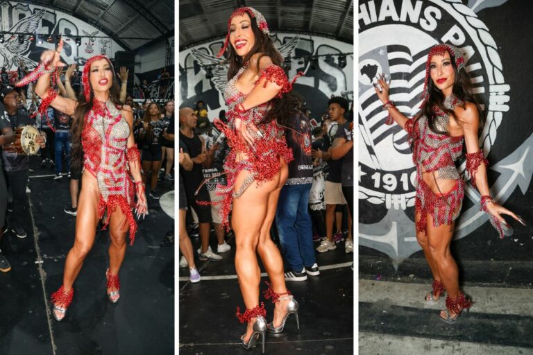 Sabrina Sato exibe corpão no ensaio da Gaviões - OFuxico